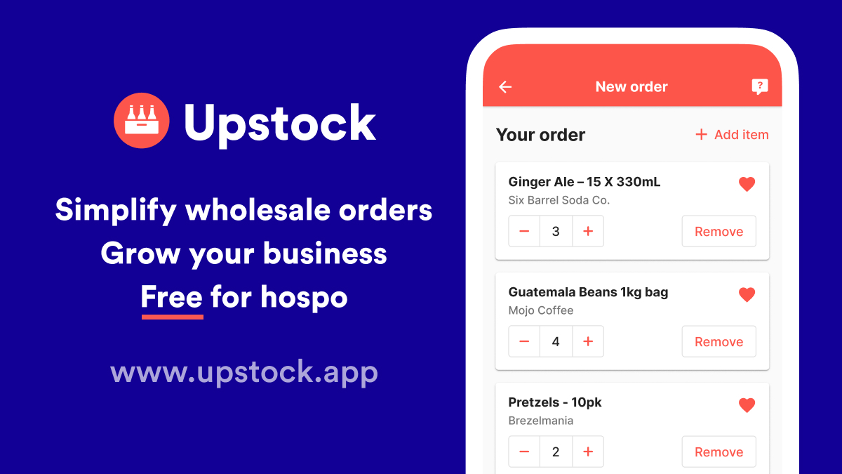 B2B Wholesale food & beverage ordering with Upstock