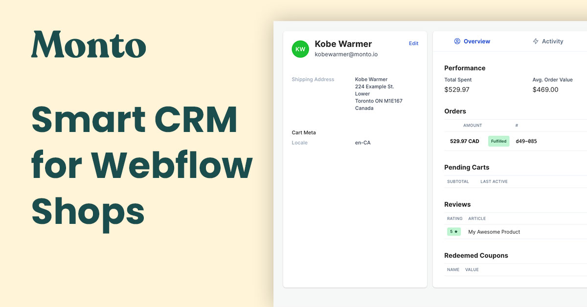 CRM for Webflow Shops