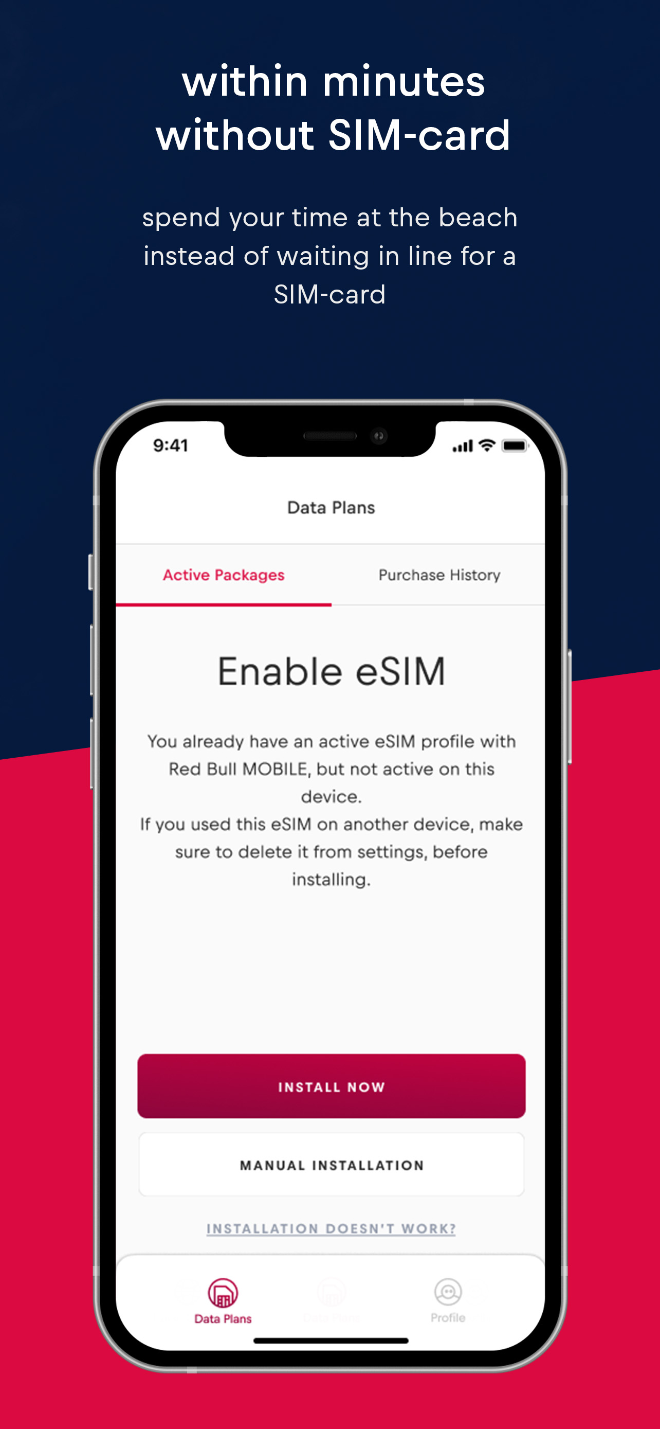 Data roaming eSIM for travelers - Red Bull MOBILE