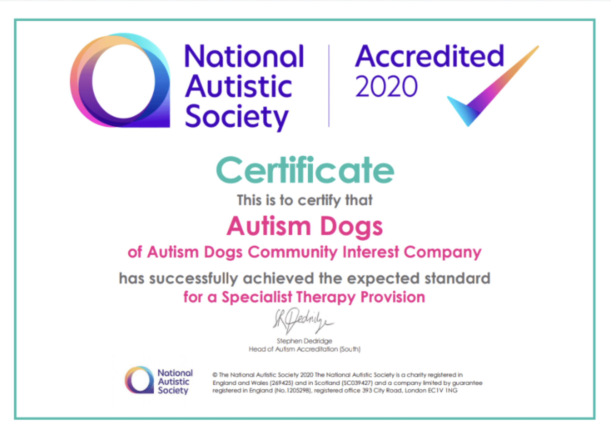 Our qualifications | Autism Dogs CIC