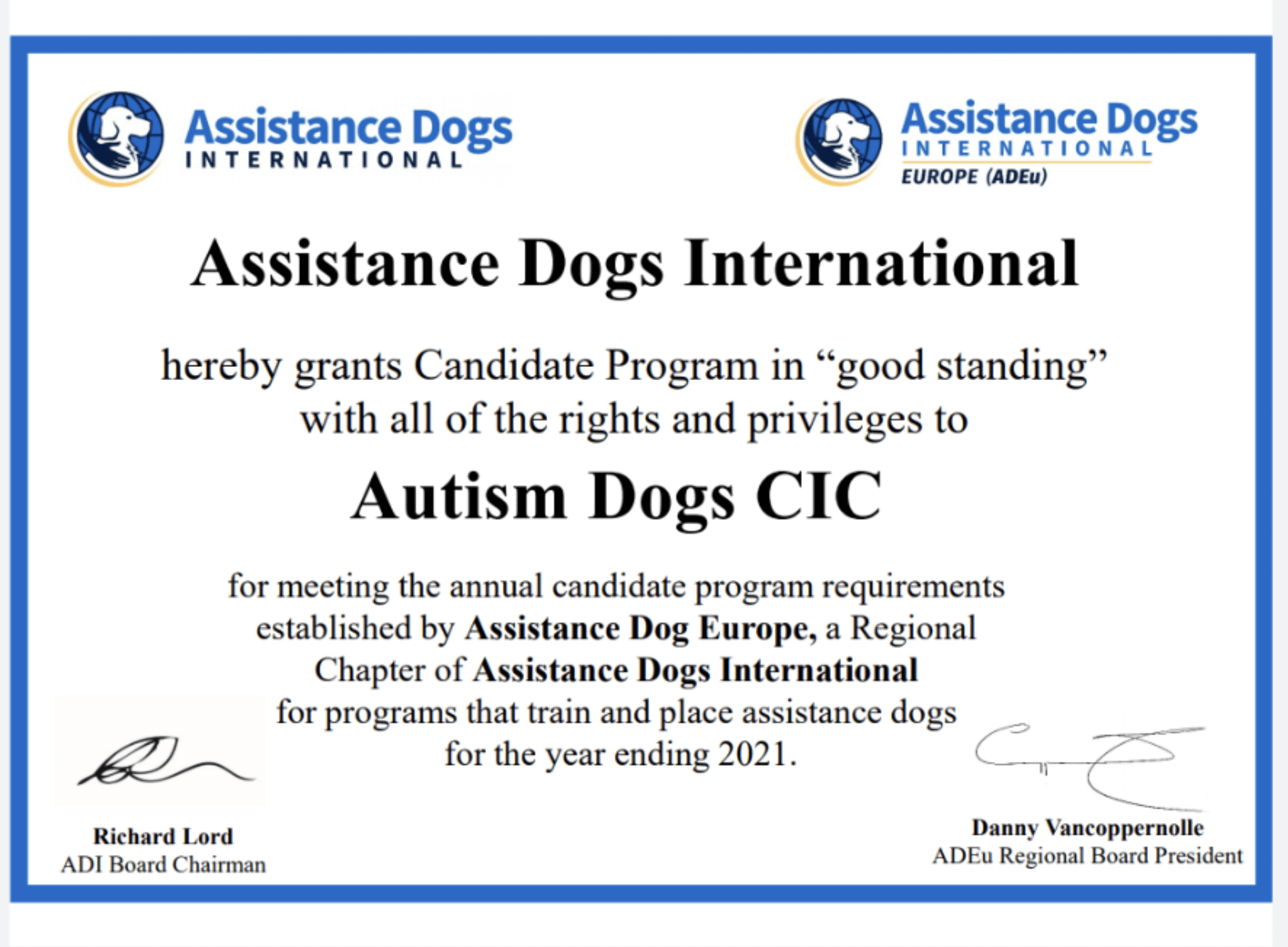 Our qualifications | Autism Dogs CIC