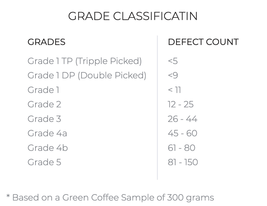 Coffee Grading Details - Indonesia and Papua New Guinea