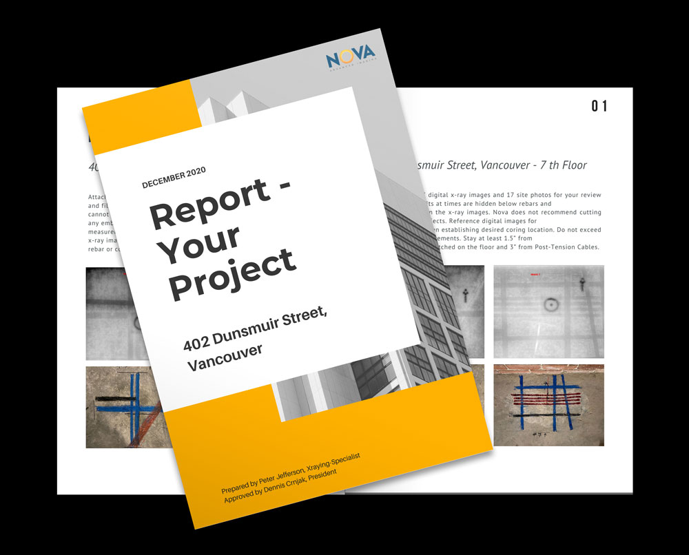 Digital Concrete X-Ray | Contact us prior to concrete coring.