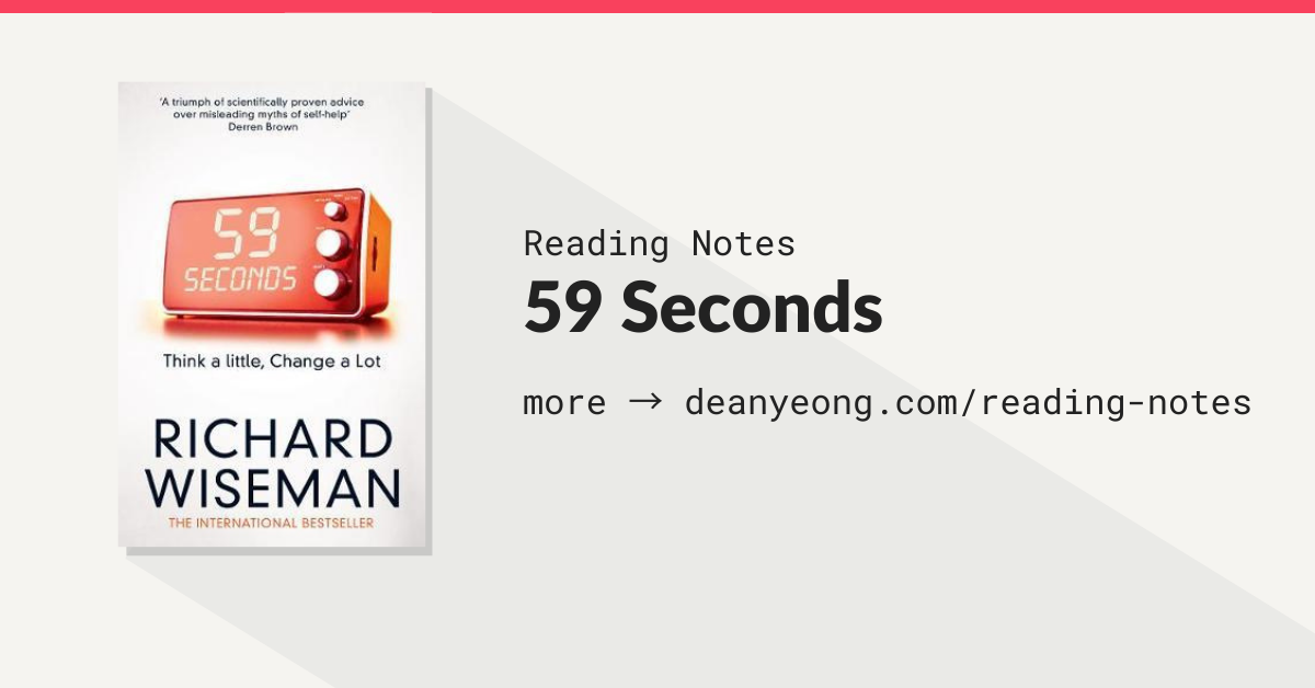 Book Summary: 59 Seconds by Richard Wiseman