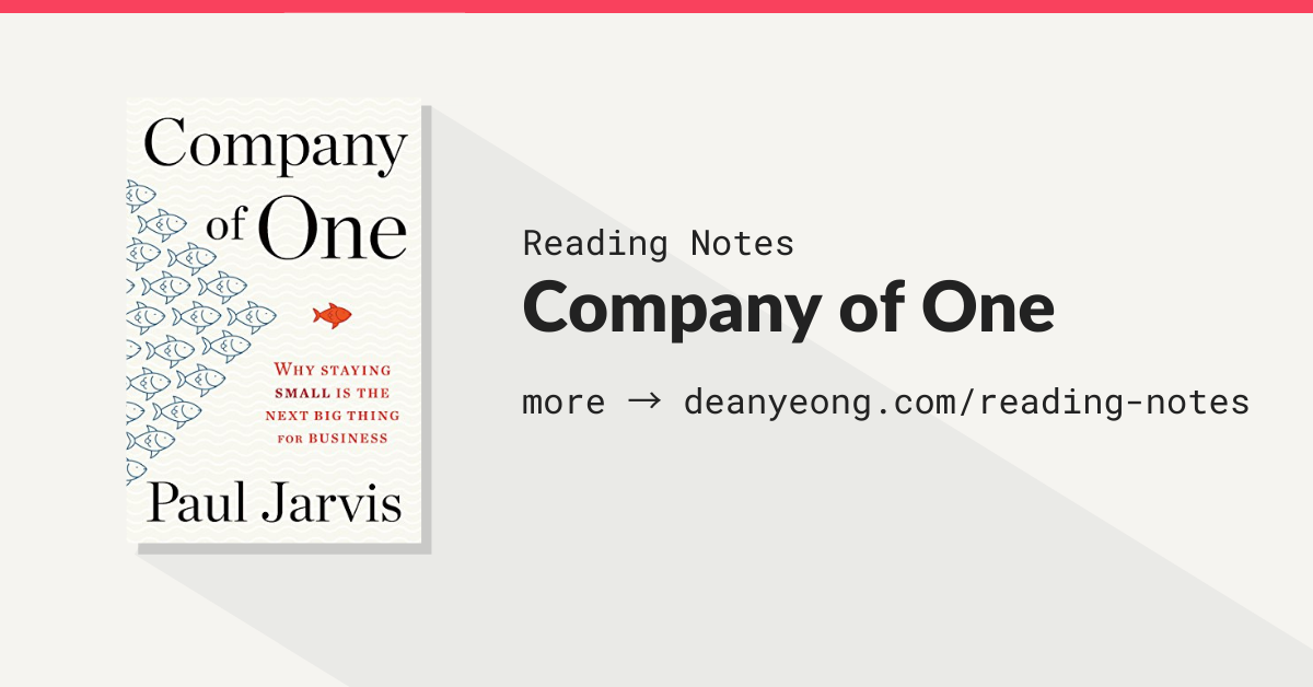 Book Summary: Company of One by Paul Jarvis