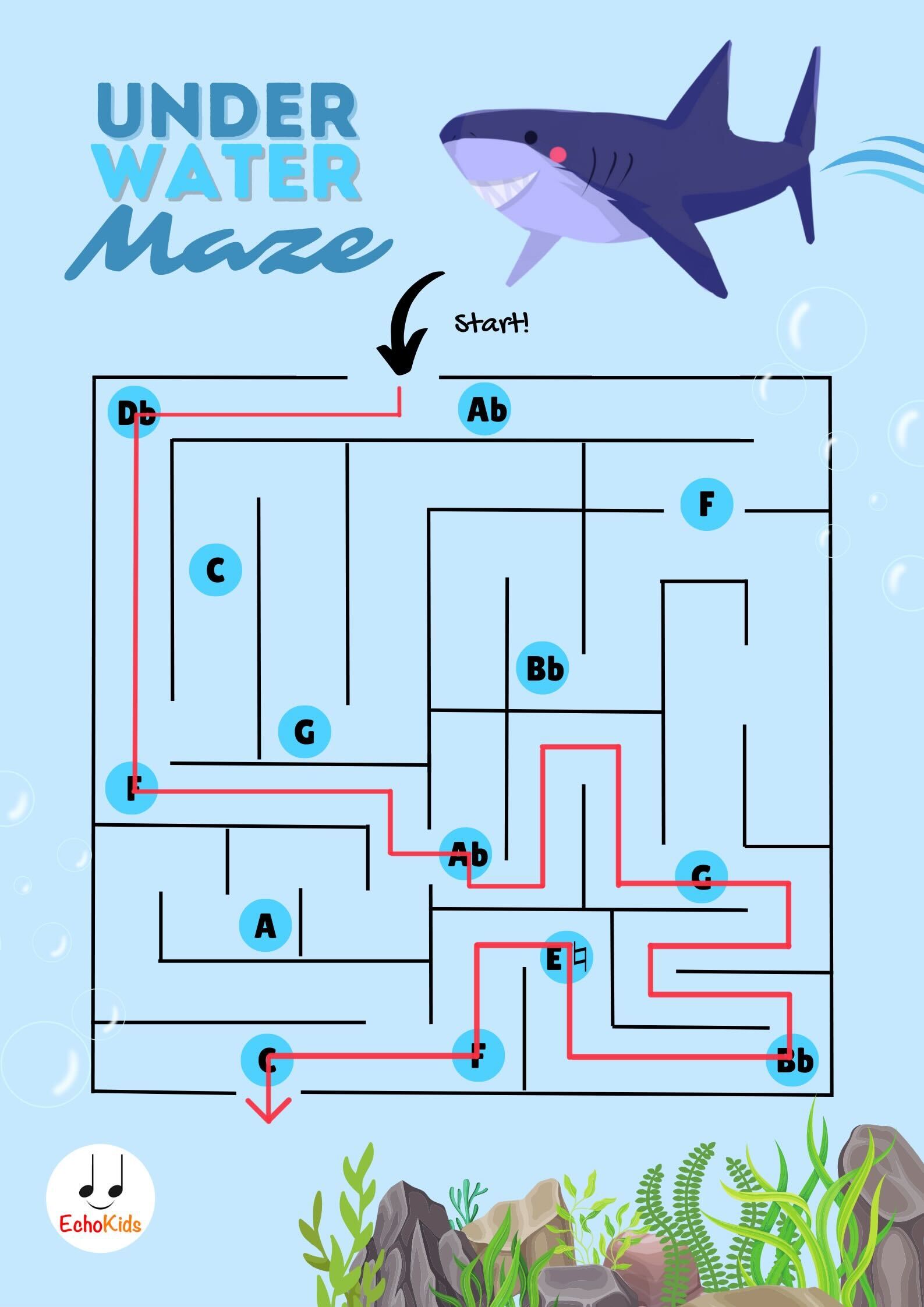 Calendar Activity: Underwater Maze