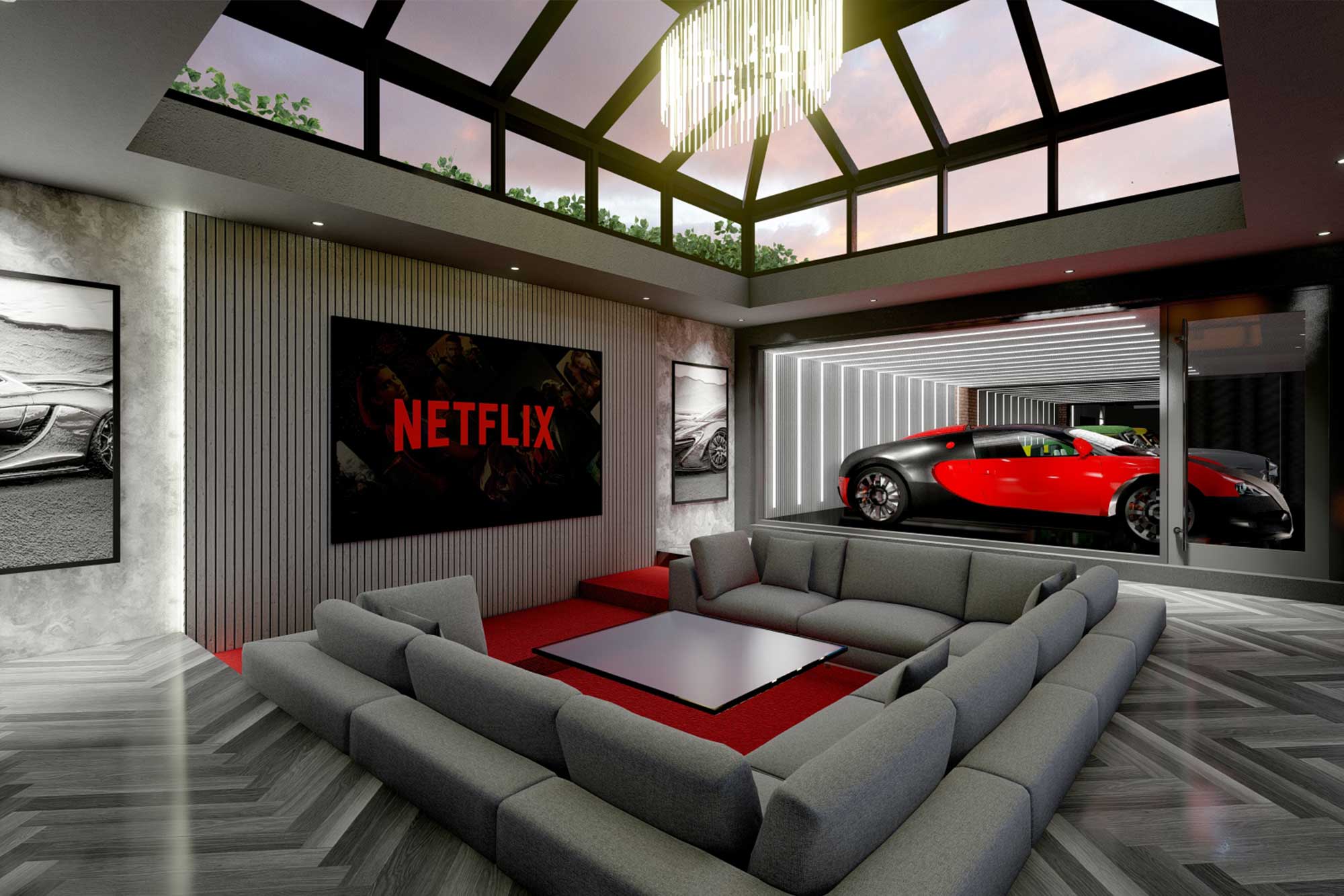 Supercar display garage and gym extension | Zub Architecture