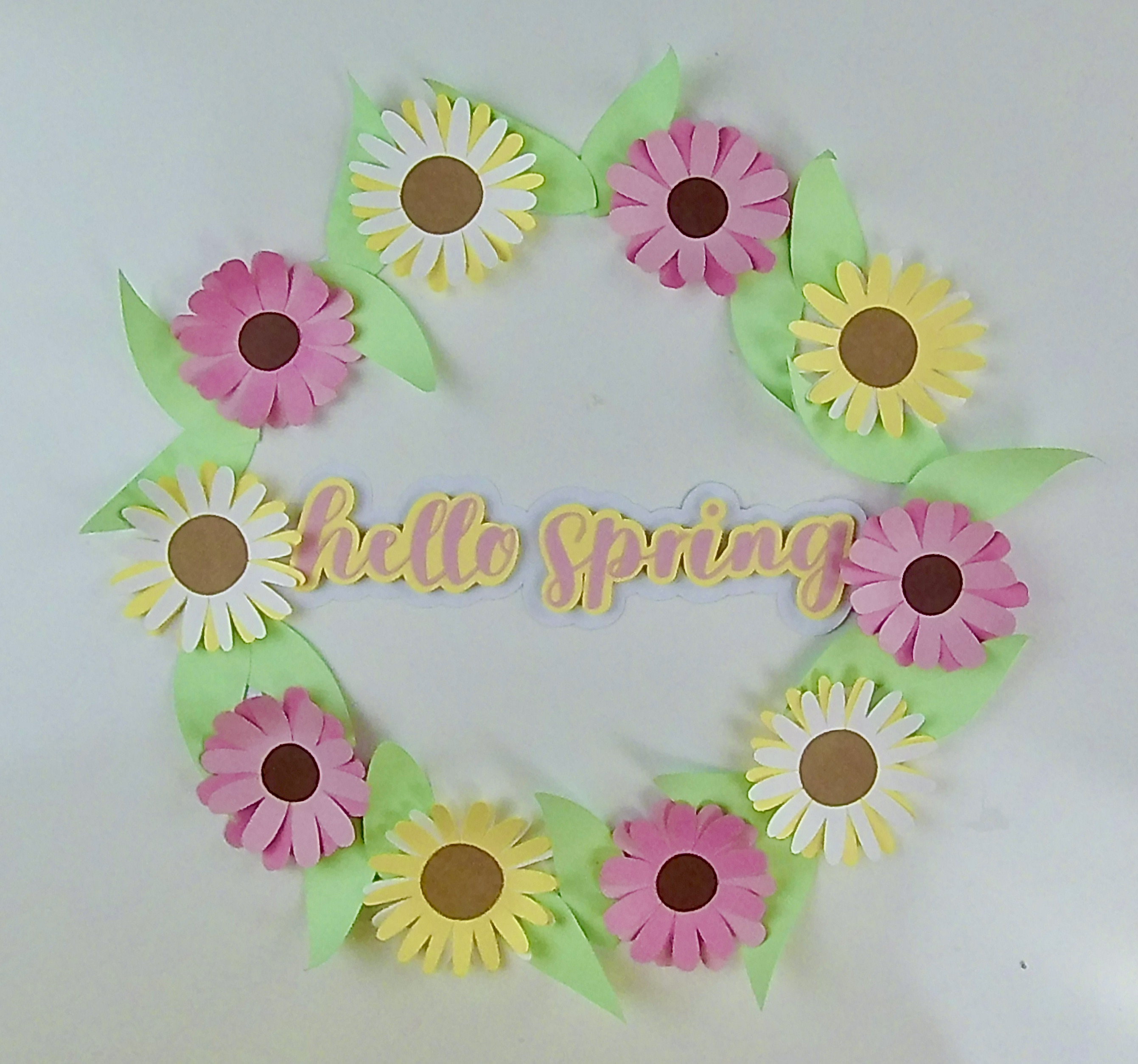 How to Make a Spring Paper Flower Wreath with Cricut