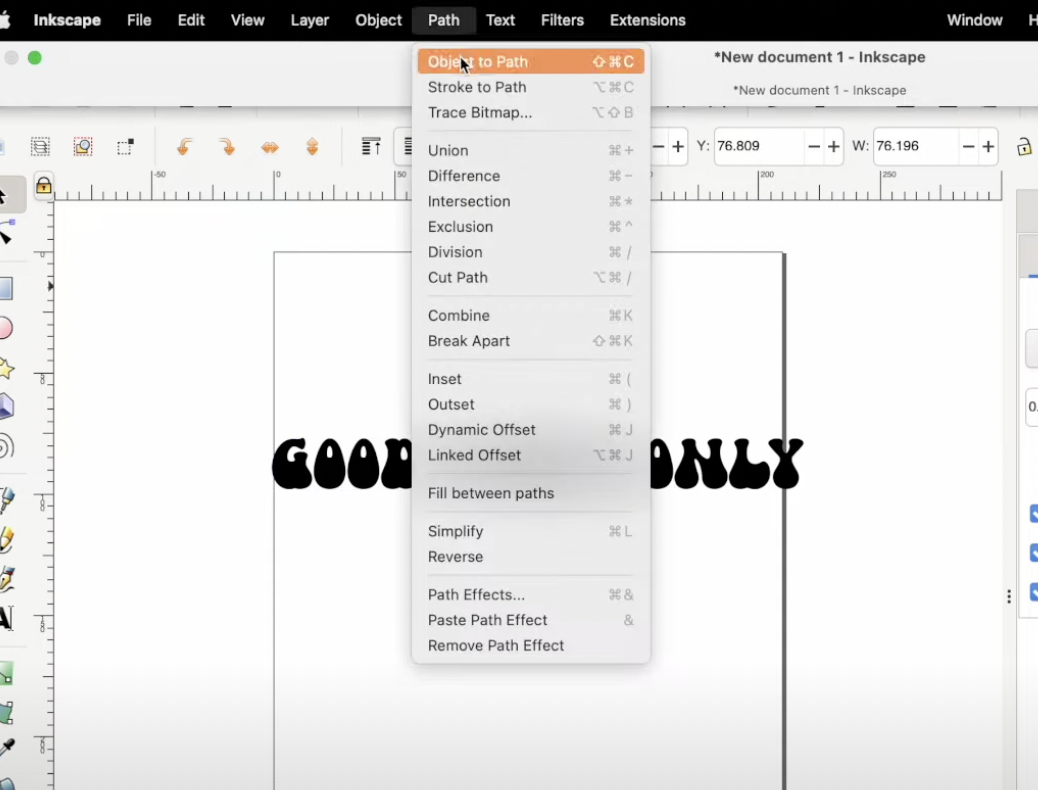 Inkscape Tutorial: Warped Text for Cricut Design Space