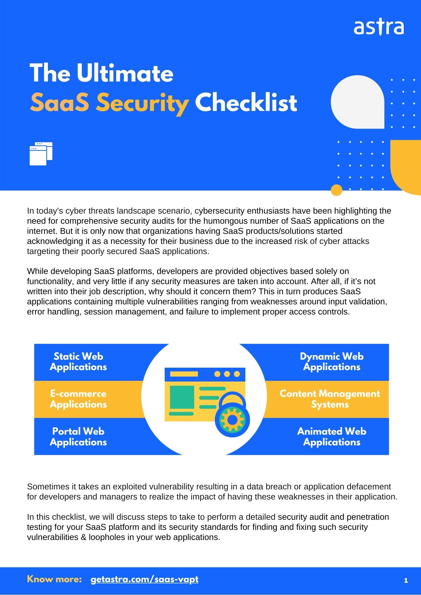 Checklist for SaaS Application Security - Developers & Agencies