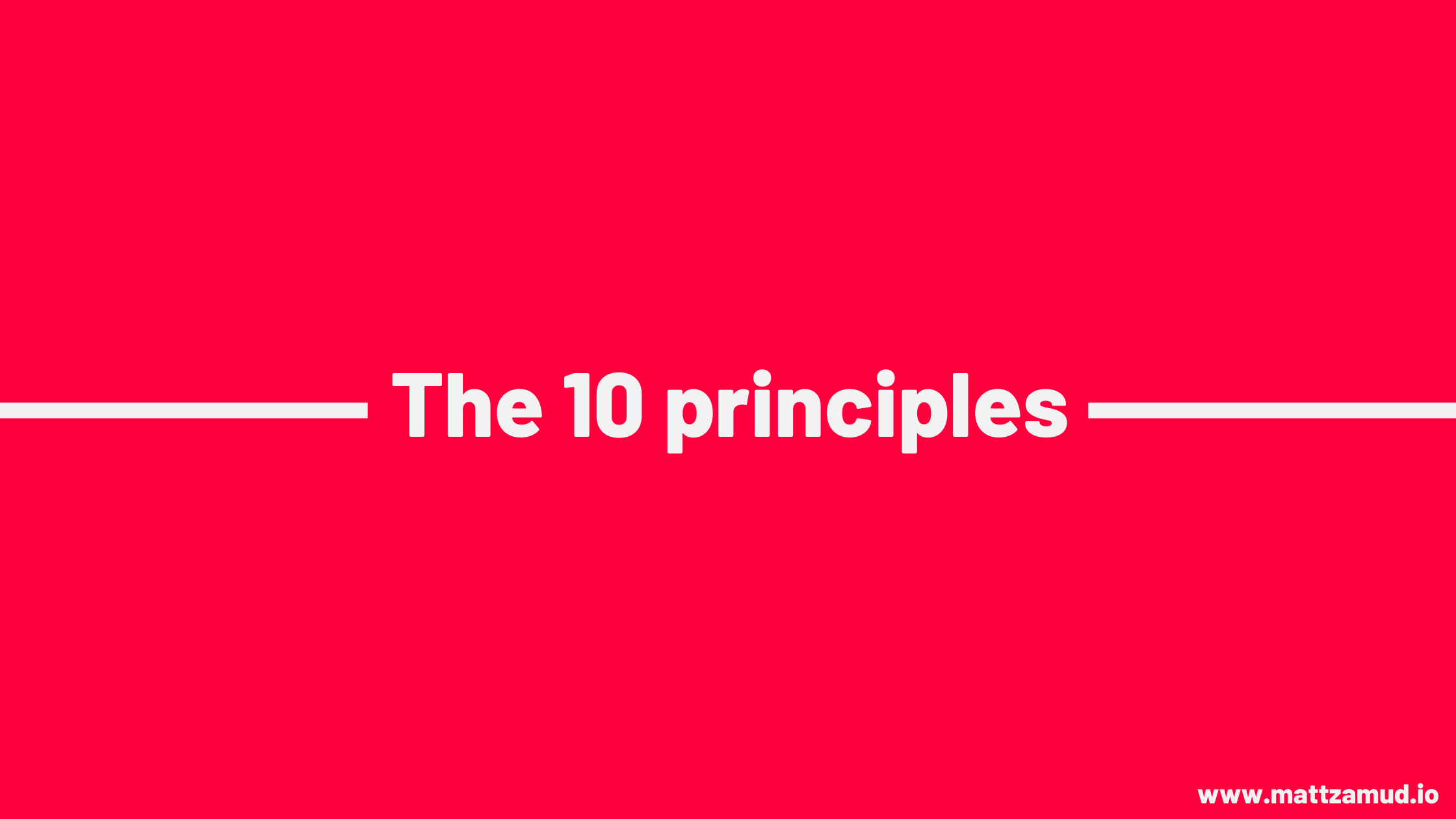 The 10 principles