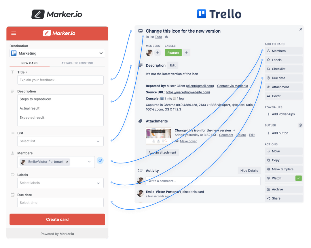 #1 Integration for Trello Bug Tracker | Marker.io