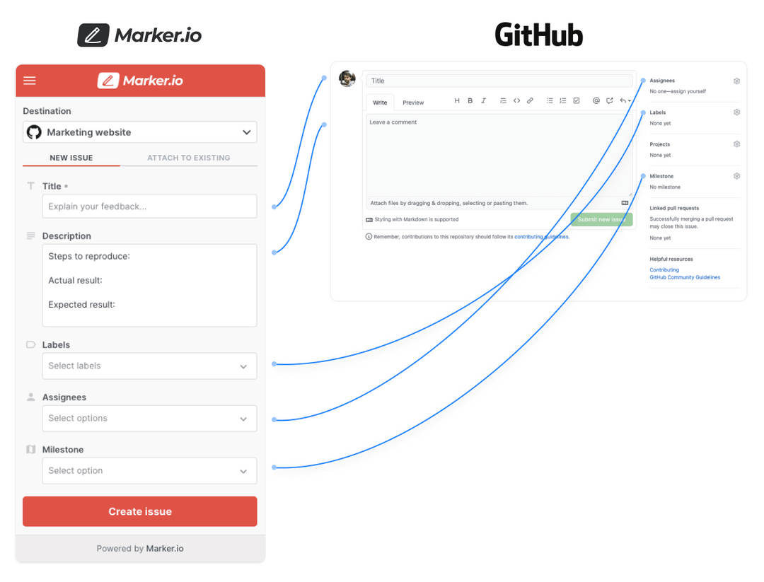 #1 Integration for GitHub Bug Tracking | Marker.io