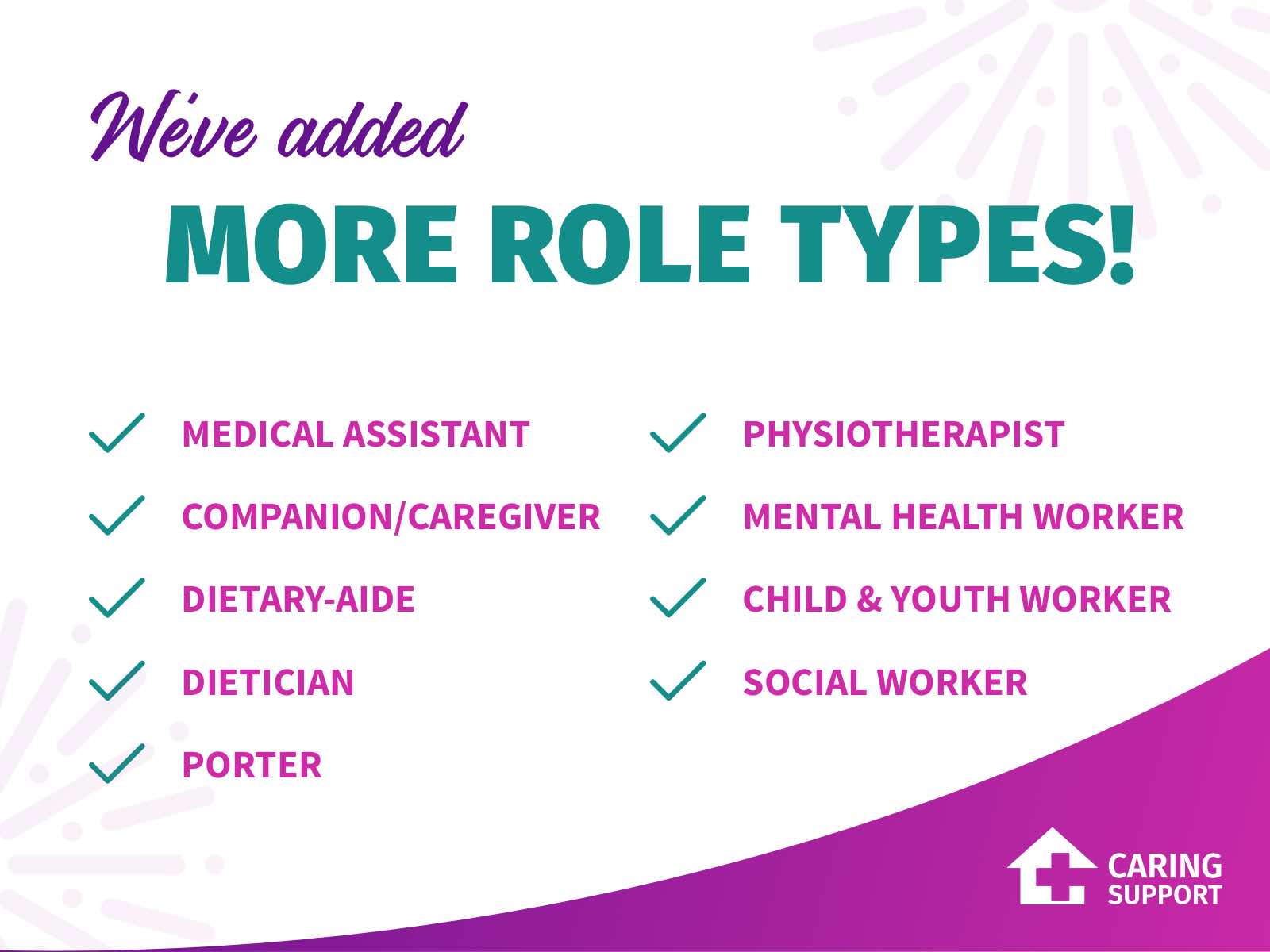 New Role Types on Caring Support | Caring Support