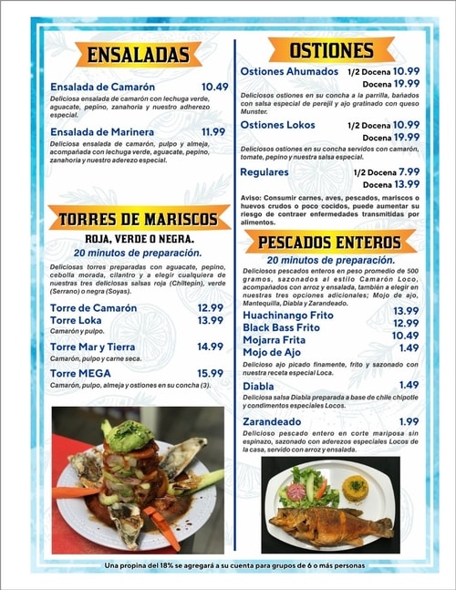 El Camaron Loco | Menu