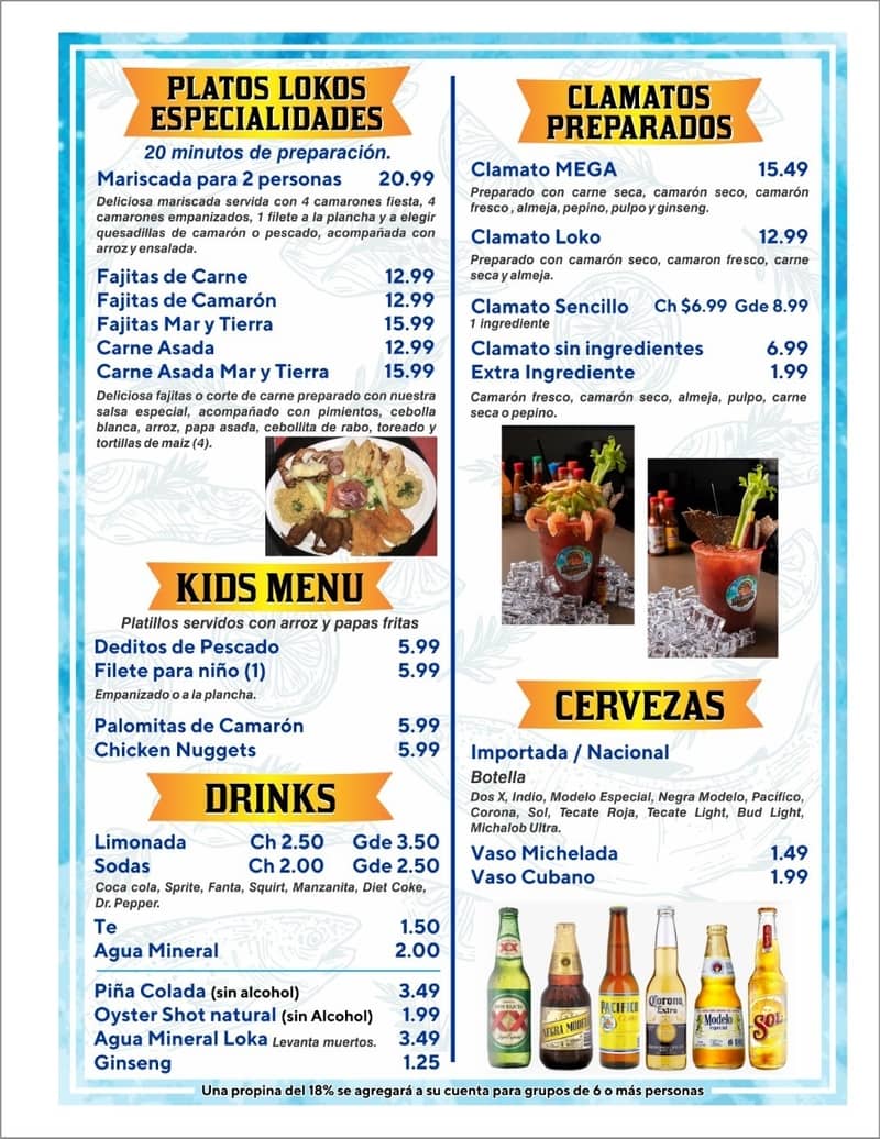 El Camaron Loco | Menu