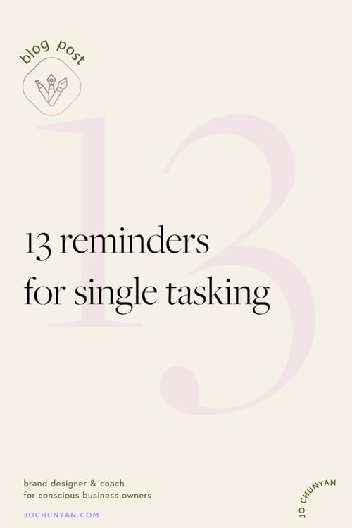 The art of single tasking