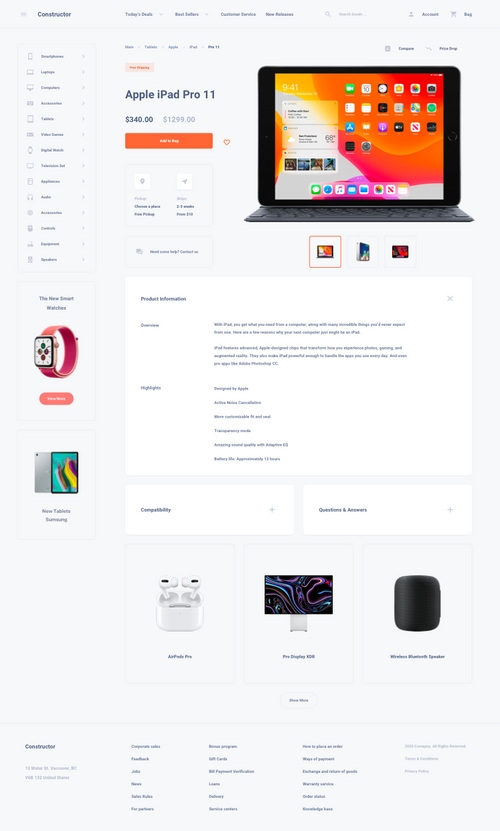Constructor UI Kit Download for Figma, Sketch and Adobe XD