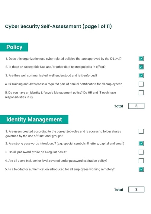 Cybersecurity Self-Assessment