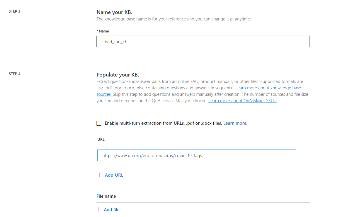 Create a FAQ Bot using QNA Maker Service