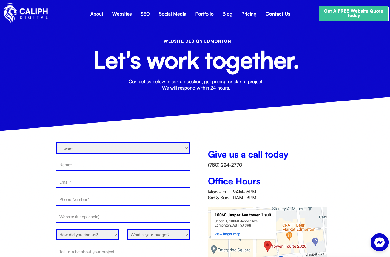 Contact | Website Design Edmonton - Caliph Digital
