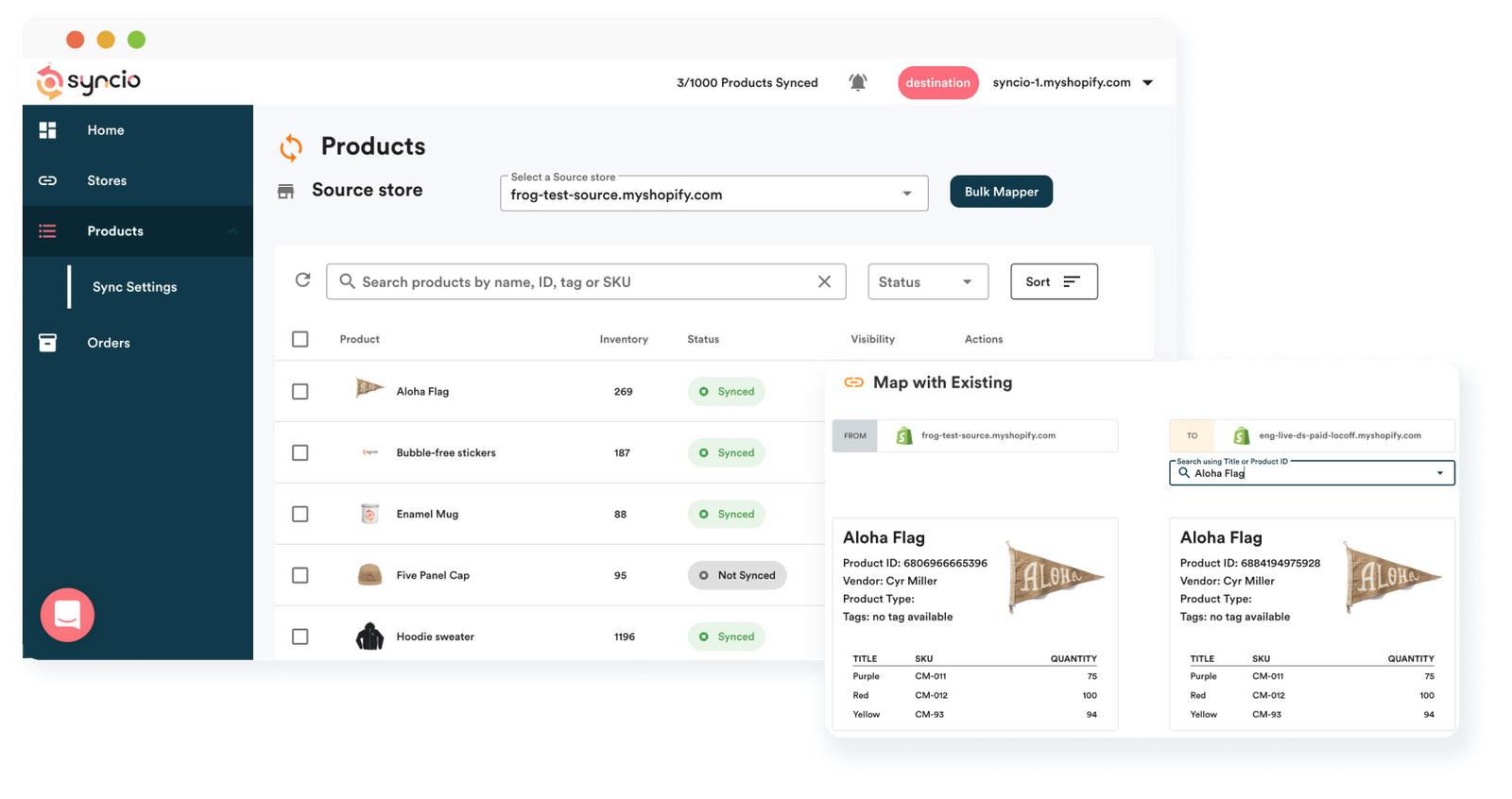 Syncio - Shopify Multi-Store Inventory & Product Sync