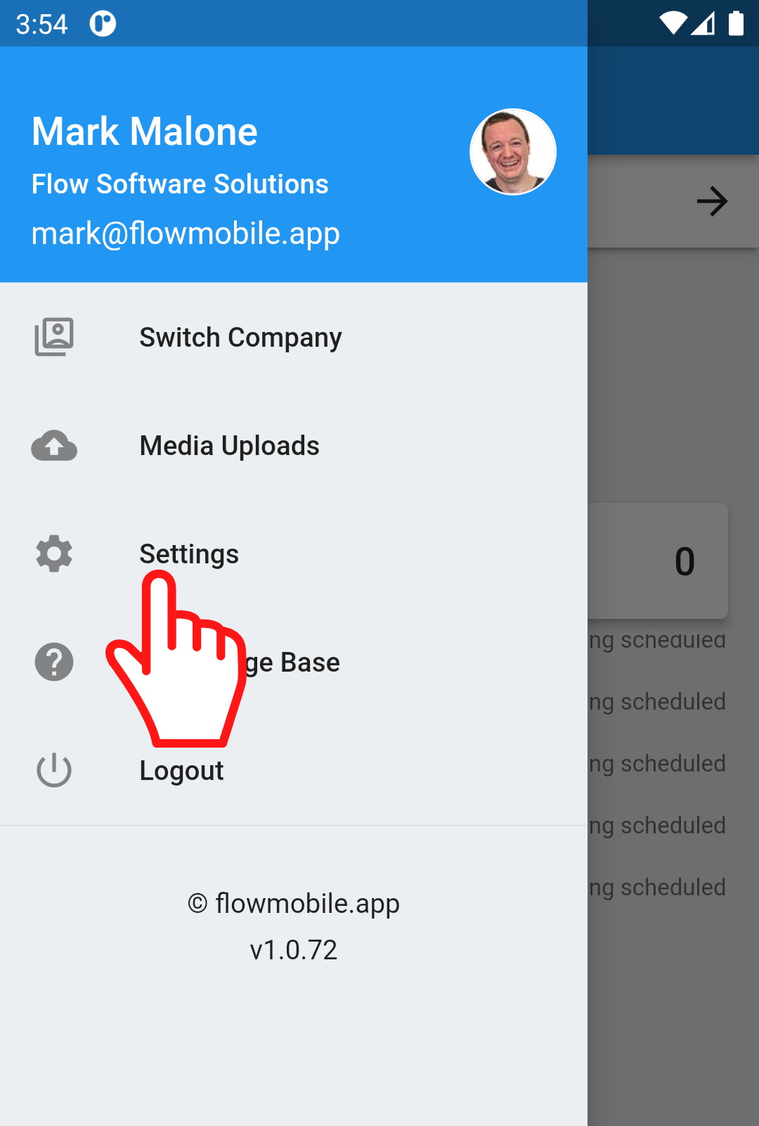Mobile App Settings - Flow Mobile Surveying
