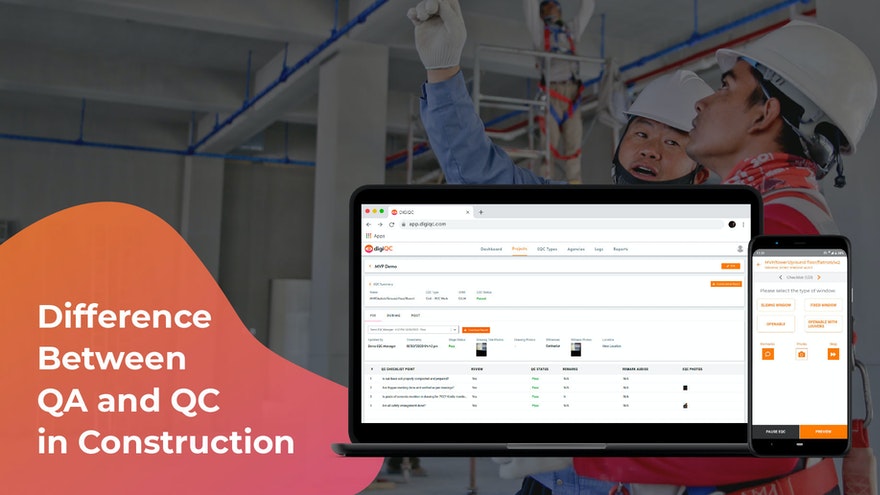 What is the difference between QA and QC in construction?