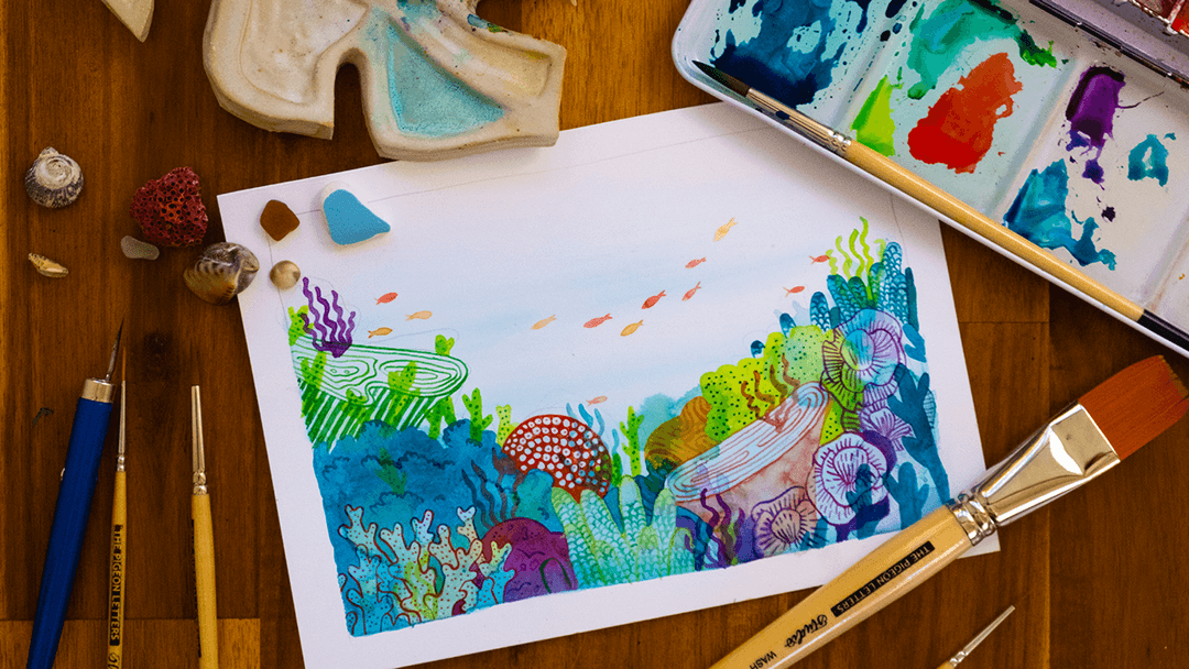Discover Modern Watercolor Techniques by Painting a Coral Reef ...