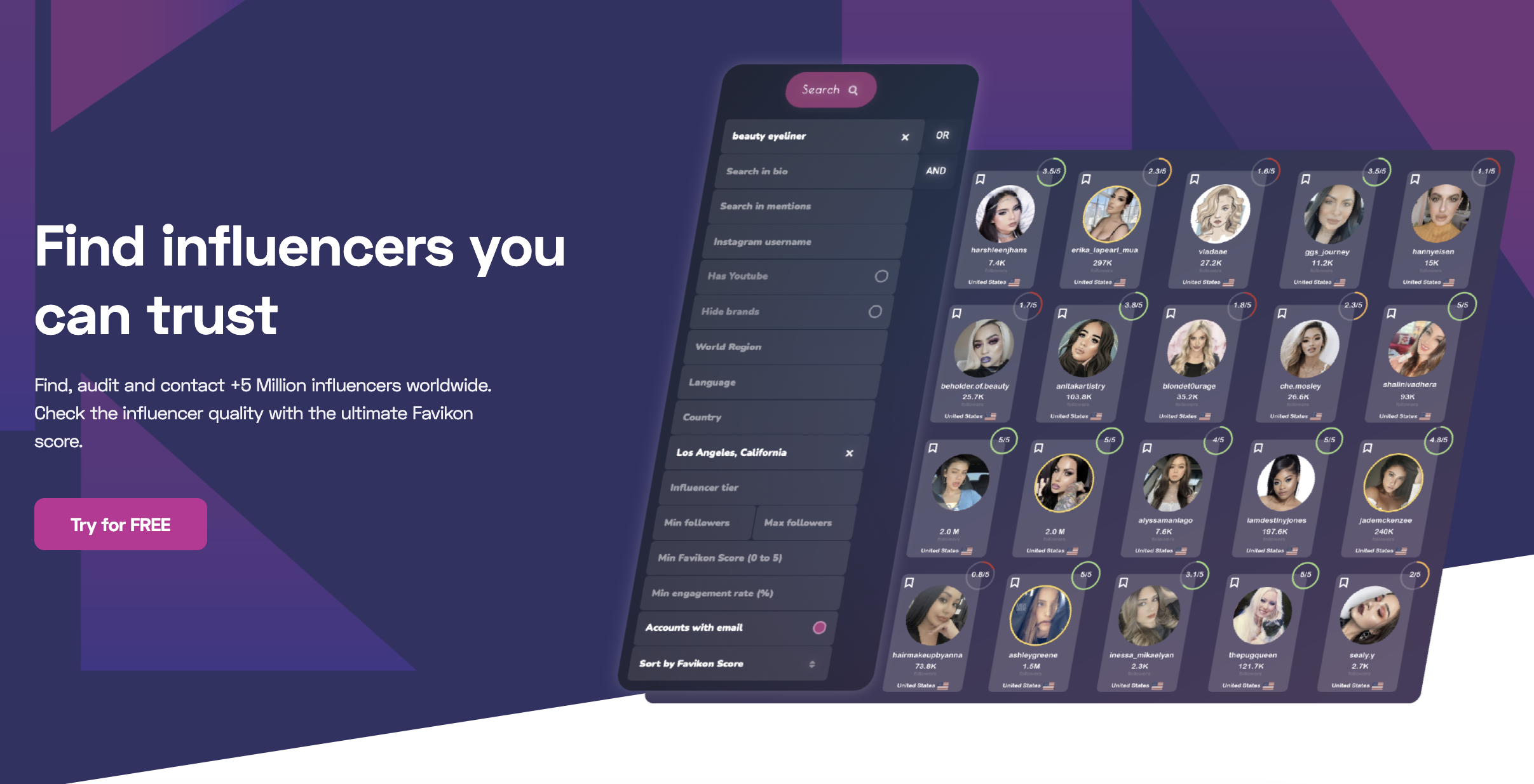 Home - Favikon - The Ultimate Tool To Audit Influencers