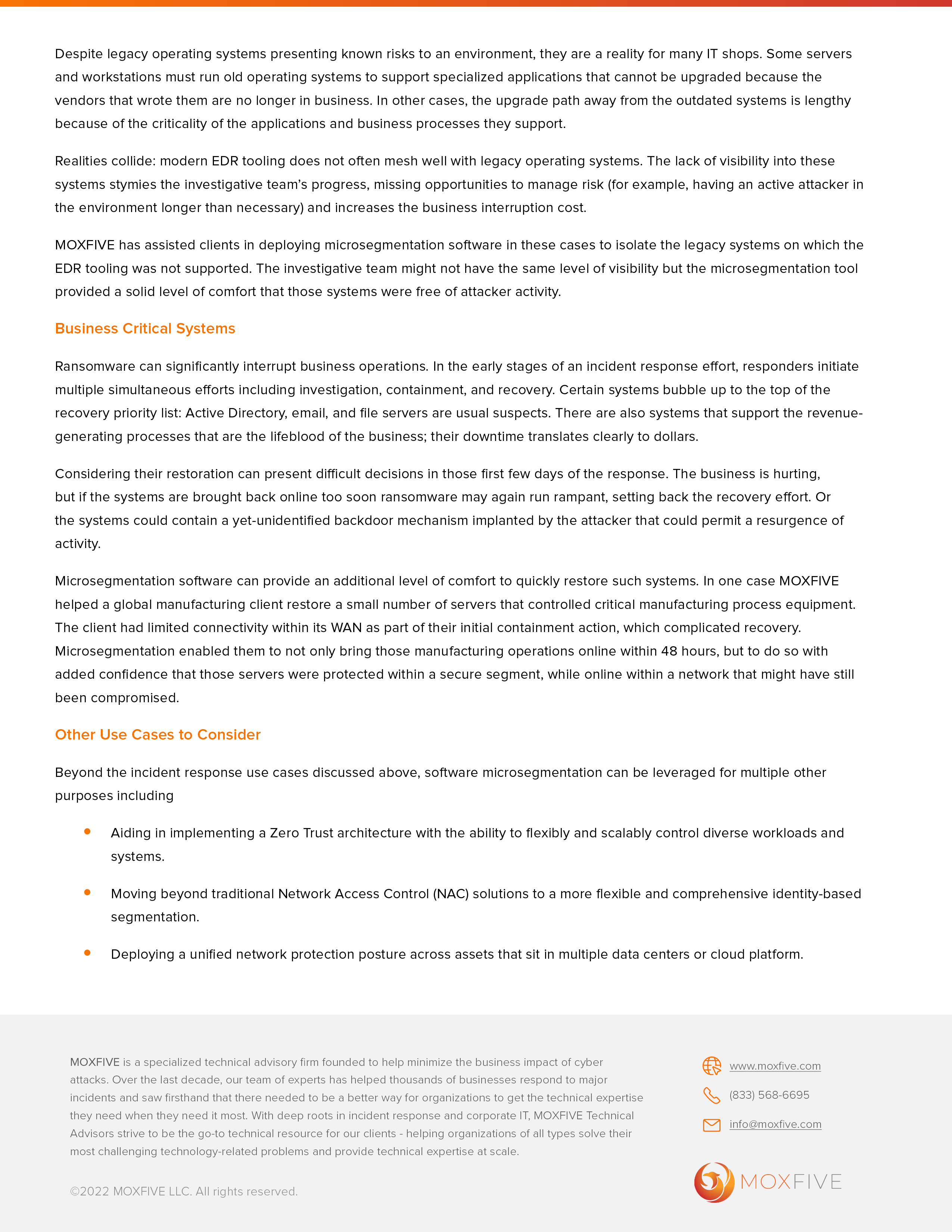 Data Sheet | MOXFIVE Endpoint Detection and Response