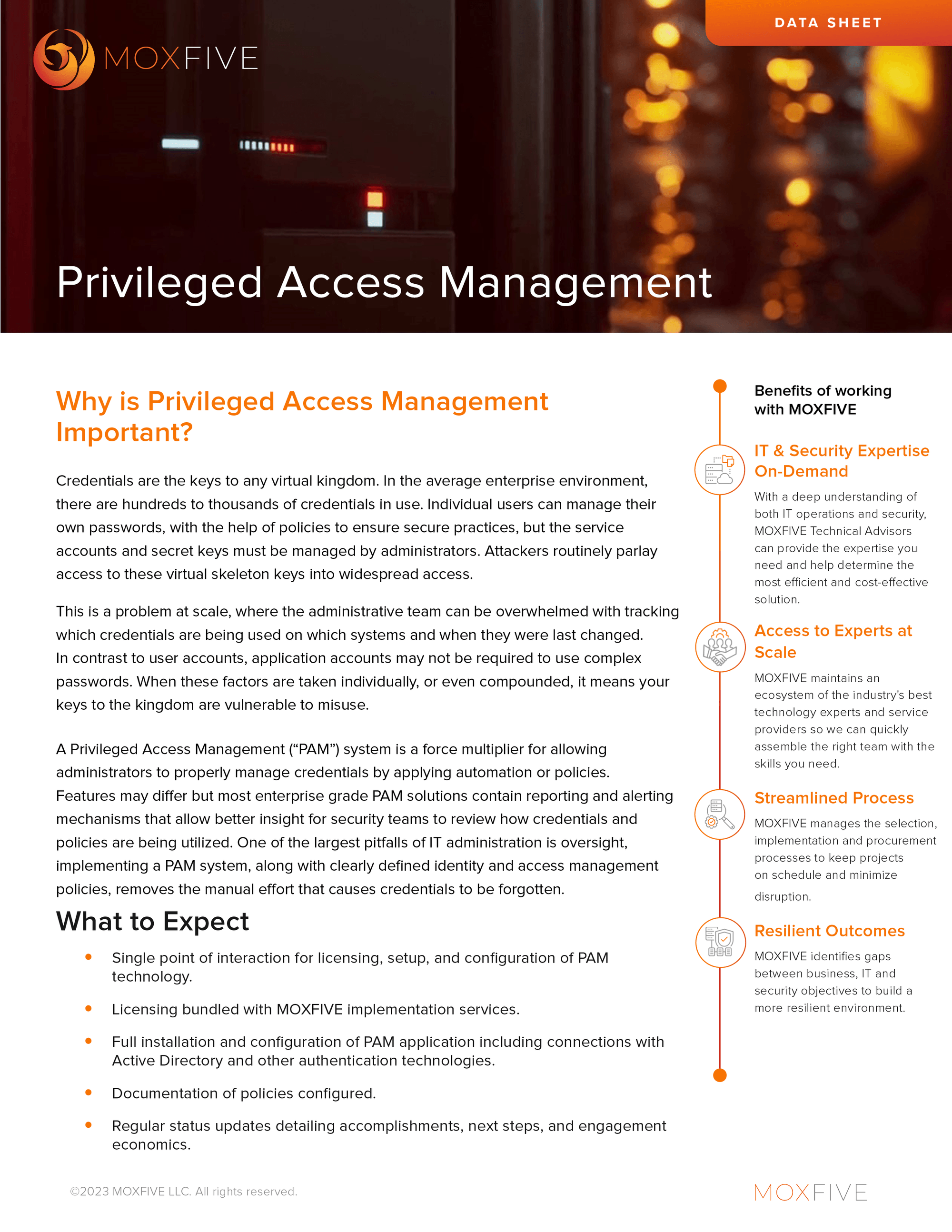 Data Sheet | MOXFIVE Privileged Access Management