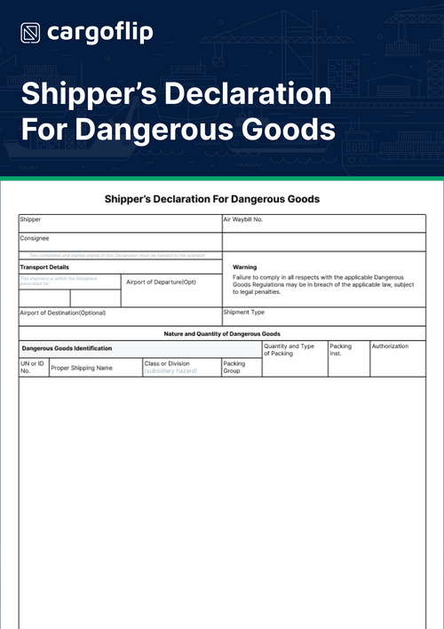 Create a Shipper’s Declaration For Dangerous Goods – Free Template ...