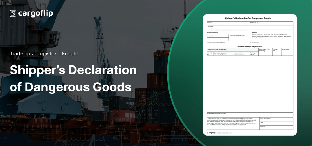 Shipper’s Declaration of Dangerous Goods
