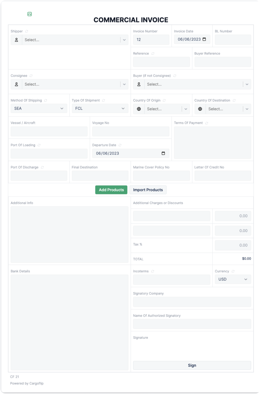 Create a Commercial Invoice – Free Template Download | Cargoflip