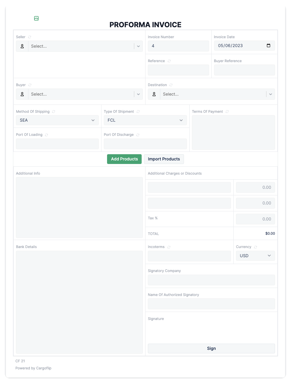Create a Proforma Invoice – Free Template Download | Cargoflip