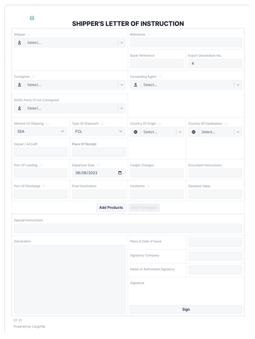 Create a Shipper’s Letter of Instruction – Free Template Download ...