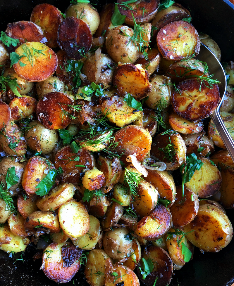Crispy Pan-Fried Shallot Potatoes - Sara Tane