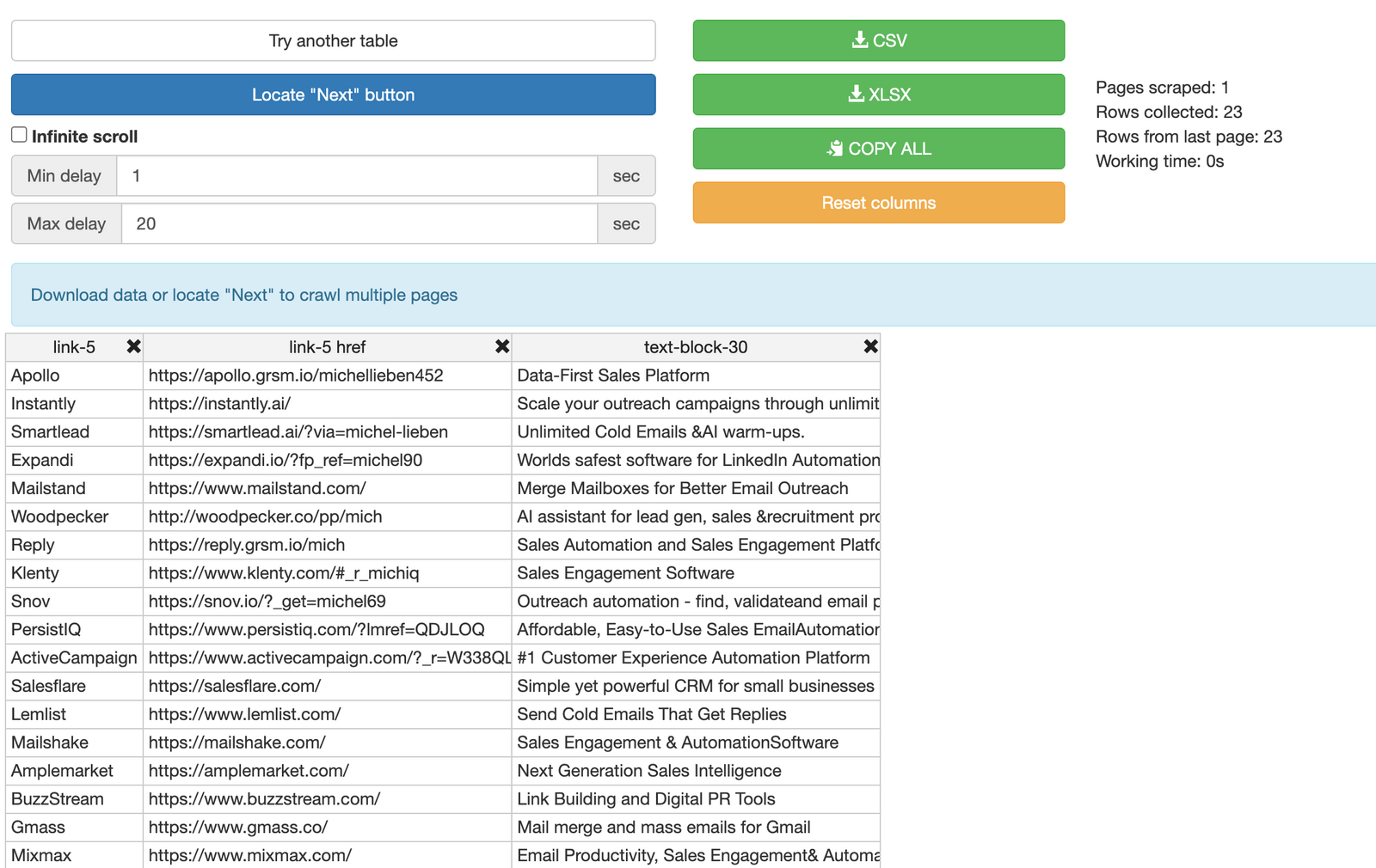 Instant Data Scraper: Extract data from any website - ColdIQ