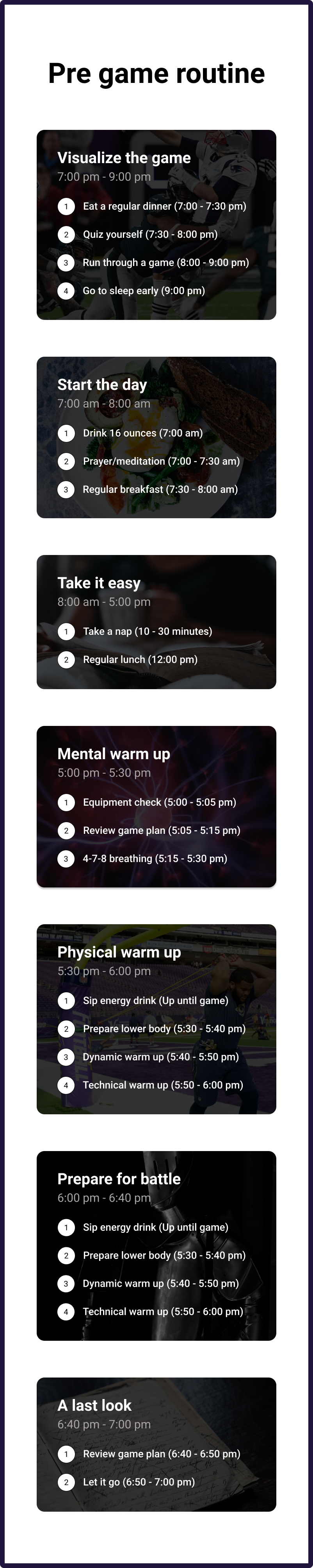 Designing a pre-game routine