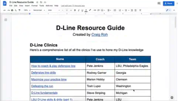 D-Line resource guide