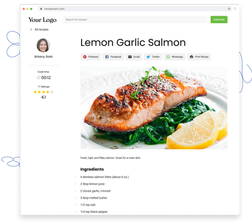 Build a recipe website in minutes - recipestack