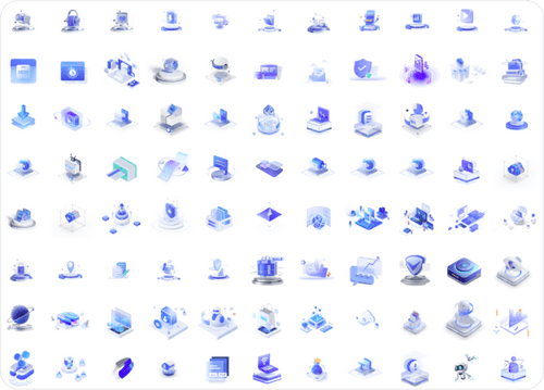 Futuristic 3D Icon Set