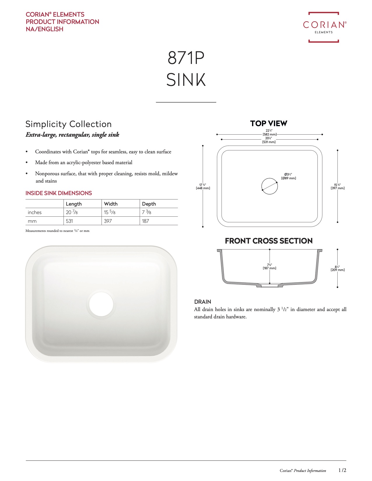 Corian Kitchen Sinks