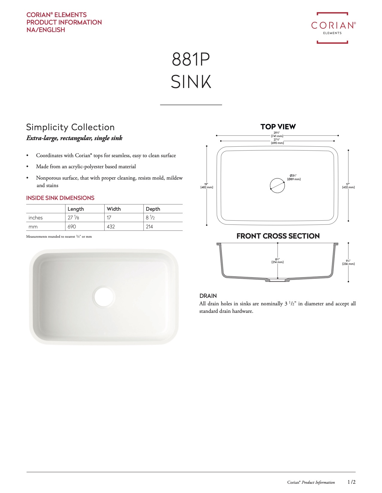 Corian Kitchen Sinks