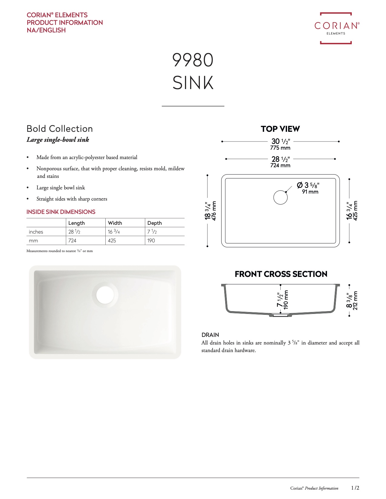 Corian Kitchen Sinks
