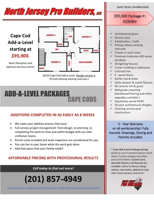 Add-A-Level NJ Promotion Prices | North Jersey Pro Builders