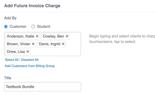 Future Invoice Charges Add-on | Teachworks