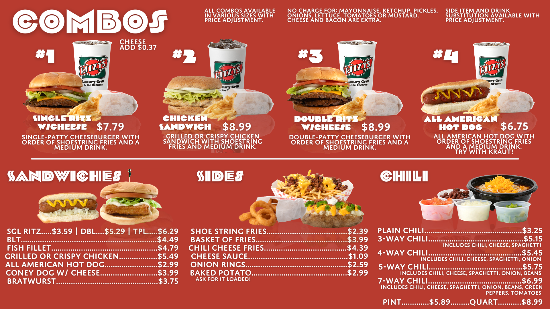 Ritzy's Of Owensboro | Menu