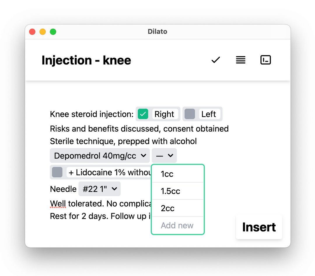 Dilato - Awesome clinical notes